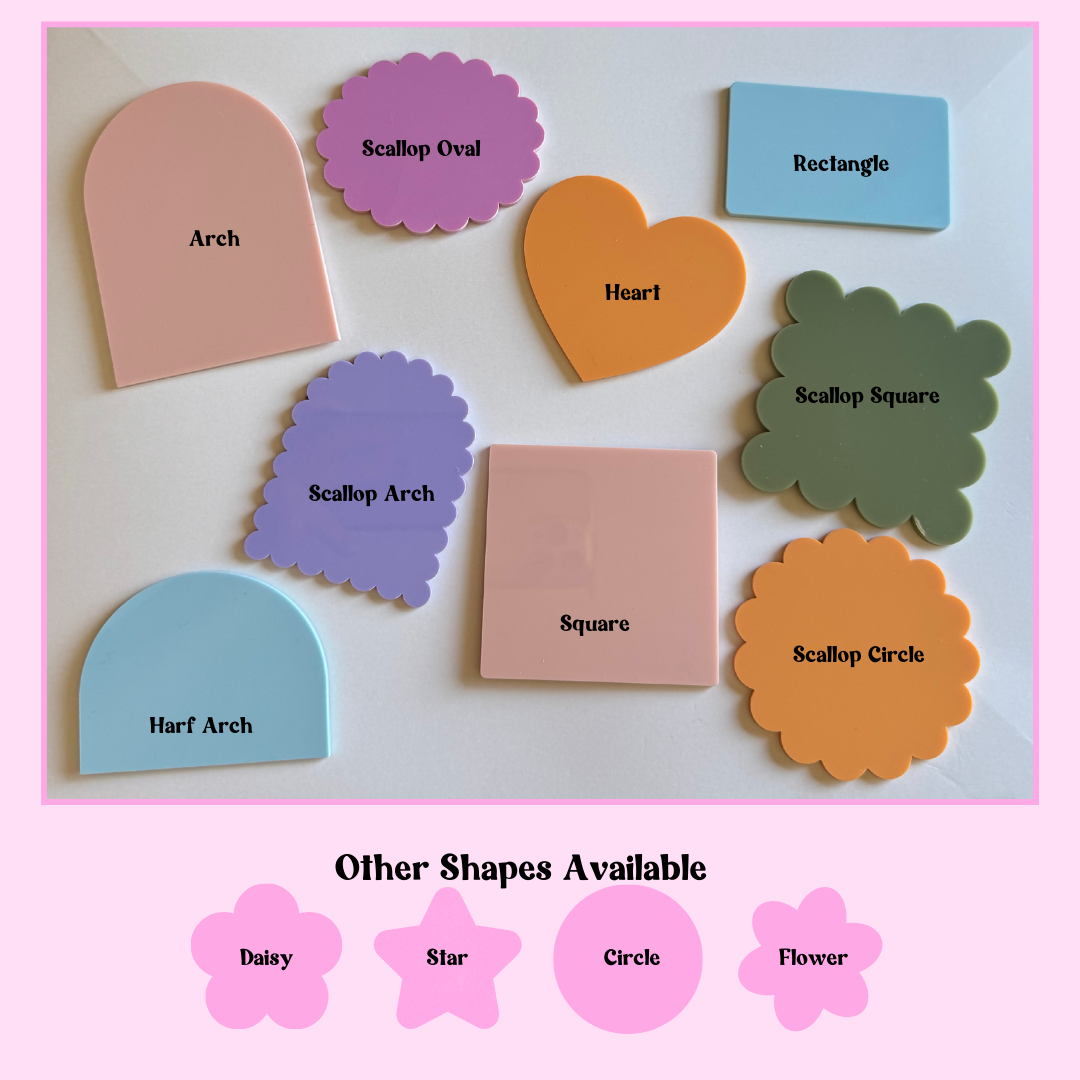 Plain Acrylic 12cm Shapes | Honey Blue You